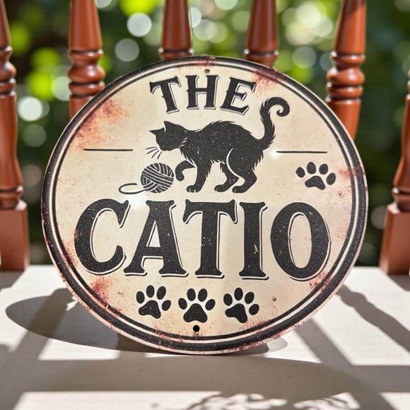 Other | Nwt Vintage Cat Sign Black And Cream | Poshmark